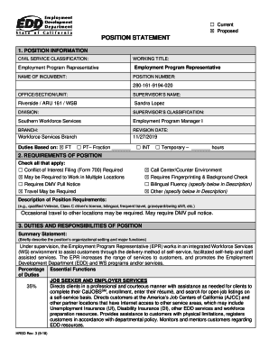 Fillable Online Employment Development Department hiring EMPLOYMENT ...