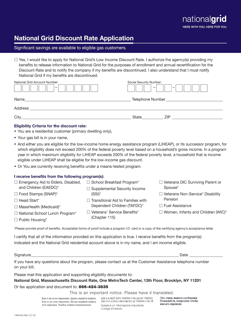 Fillable Online National Grid form Fax Email Print - pdfFiller