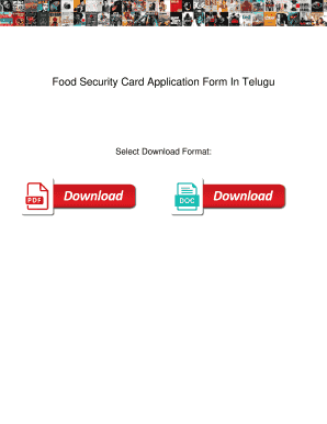 Fillable Online Food Security Card Application Form In Telugu. Food ...