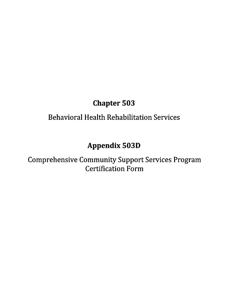 Fillable Online dhhr wv Chapter 503 Behavioral Health Rehabilitation ...