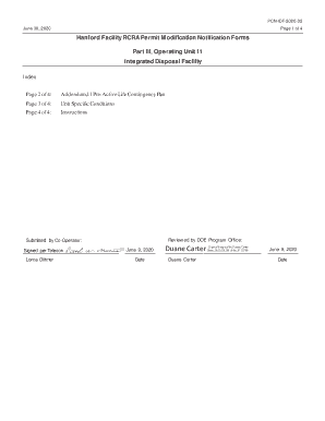 Fillable Online Hanford Facility RCRA Permit Modification Notification ...