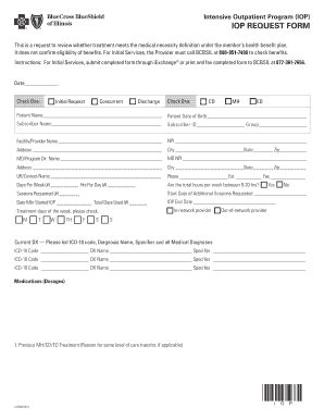 Fillable Online Intensive Outpatient Program (IOP) Request Form Fax ...