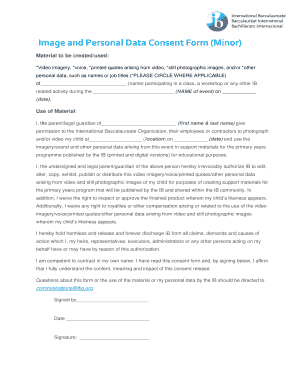 Fillable Online blogs ibo Image and personal data consent forms (minor ...