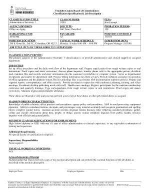 Fillable Online Administrative Secretary 1 Fax Email Print - pdfFiller