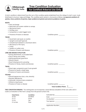 Fillable Online Tree Condition Evaluation. Tree Condition Evaluation ...