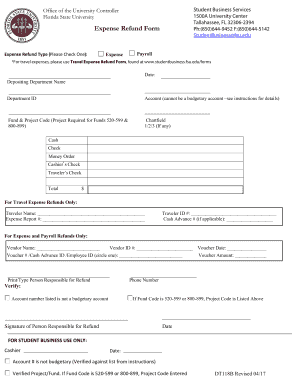 Fillable Online Procedure: Completing an Expense Refund Form Fax Email ...