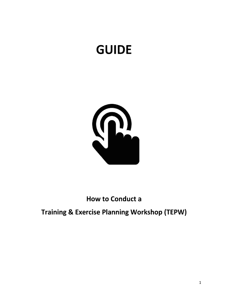 Fillable Online How to Conduct a Training & Exercise Planning Workshop ...