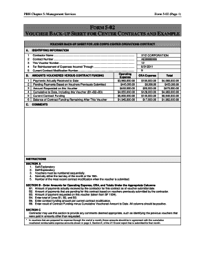 Fillable Online form 5-02 voucher back-up sheet for center contracts ...