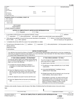 Fillable Online FL-955 Notice of Completion of Limited Scope ...