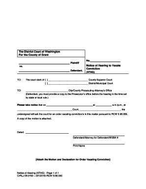 Fillable Online Notice, Motion, Order for Vacating Conviction Fax Email ...