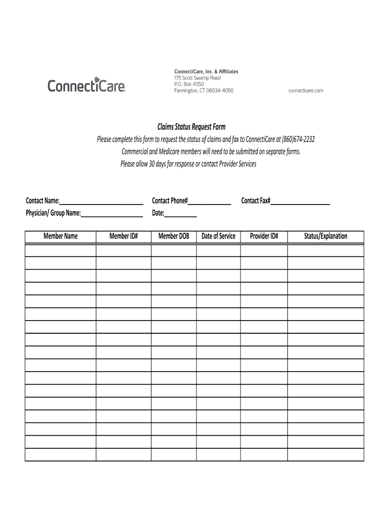 Fillable Online Claims Status Request Form Fax Email Print - pdfFiller