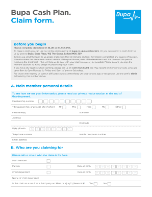 Fillable Online How to make a health insurance claim - Health ...