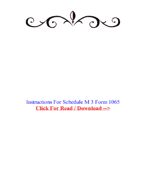Fillable Online Instructions For Schedule M 3 Form 1065 Fax Email Print ...