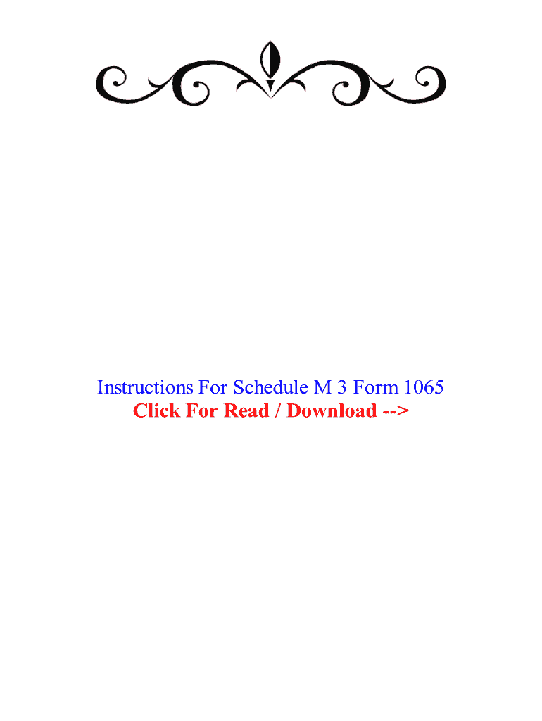 Fillable Online Instructions For Schedule M 3 Form 1065 Fax Email Print ...