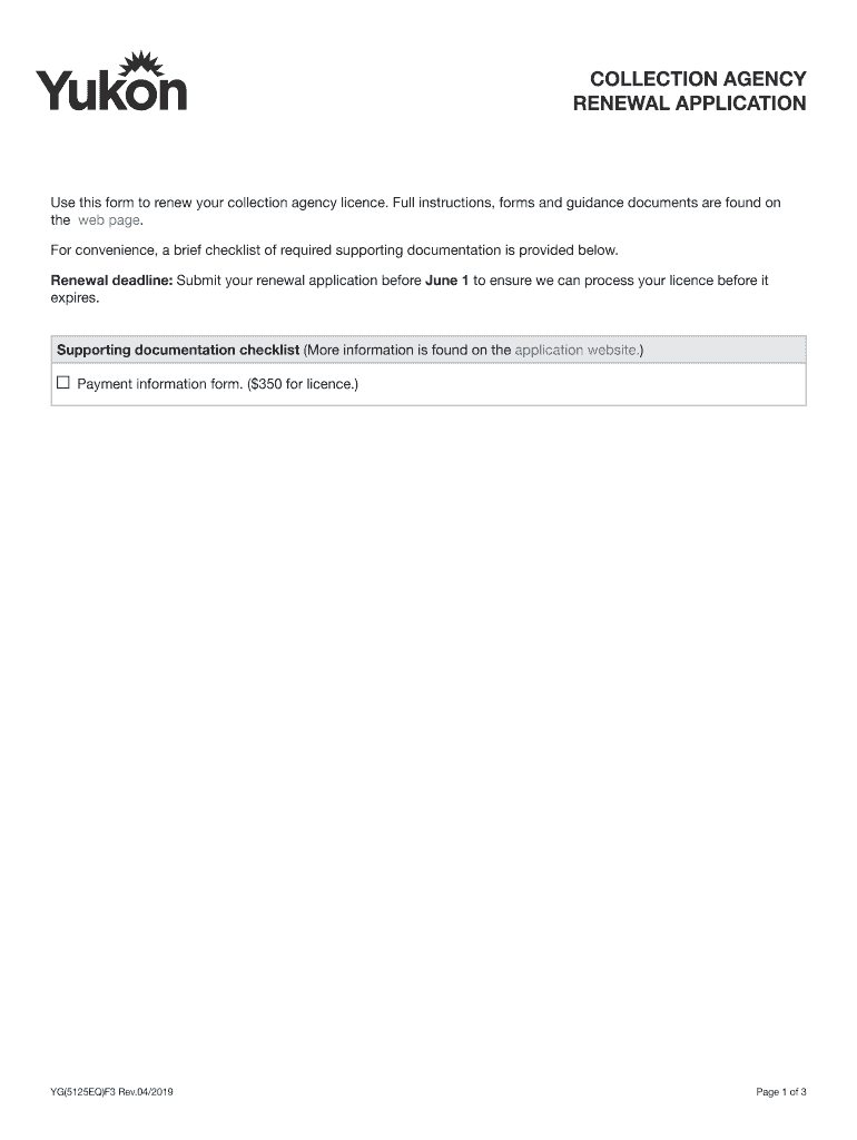 Fillable Online Use this form to renew your collection agency licence ...
