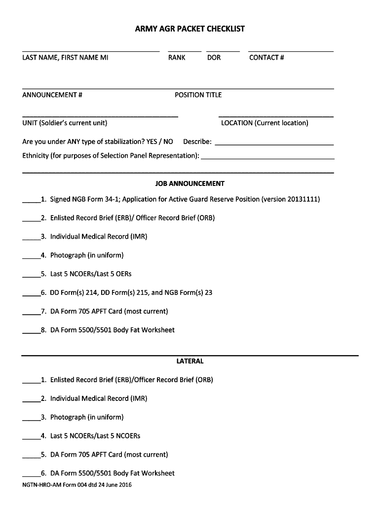 Fillable Online TN-AGR- 004 (AGR Packet Checklist) Fax Email Print ...