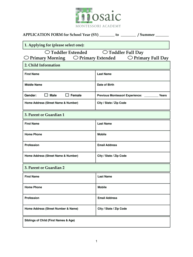 Fillable Online MMA Student Application Form (Version 082020) Fax Email ...