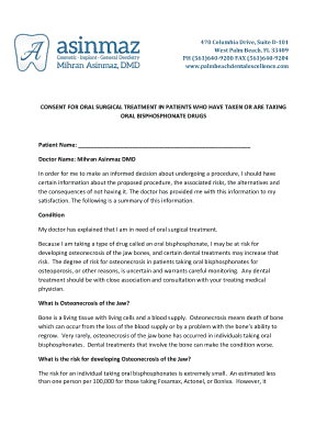 Fillable Online consent extraction with bone graft - Palm Beach Dental ...