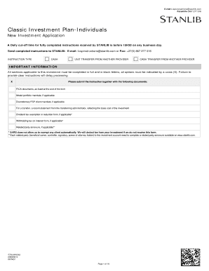 Fillable Online Classic Retirement Product application form - Stanlib ...