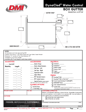 Fillable Online A Style Box Gutter - Order Form.ai Fax Email Print ...