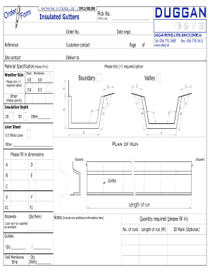 Fillable Online Ins Gutter Order Form Fax Email Print - pdfFiller