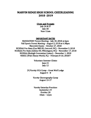 Fillable Online Marvin Ridge High School Calendar - Union County Public ...