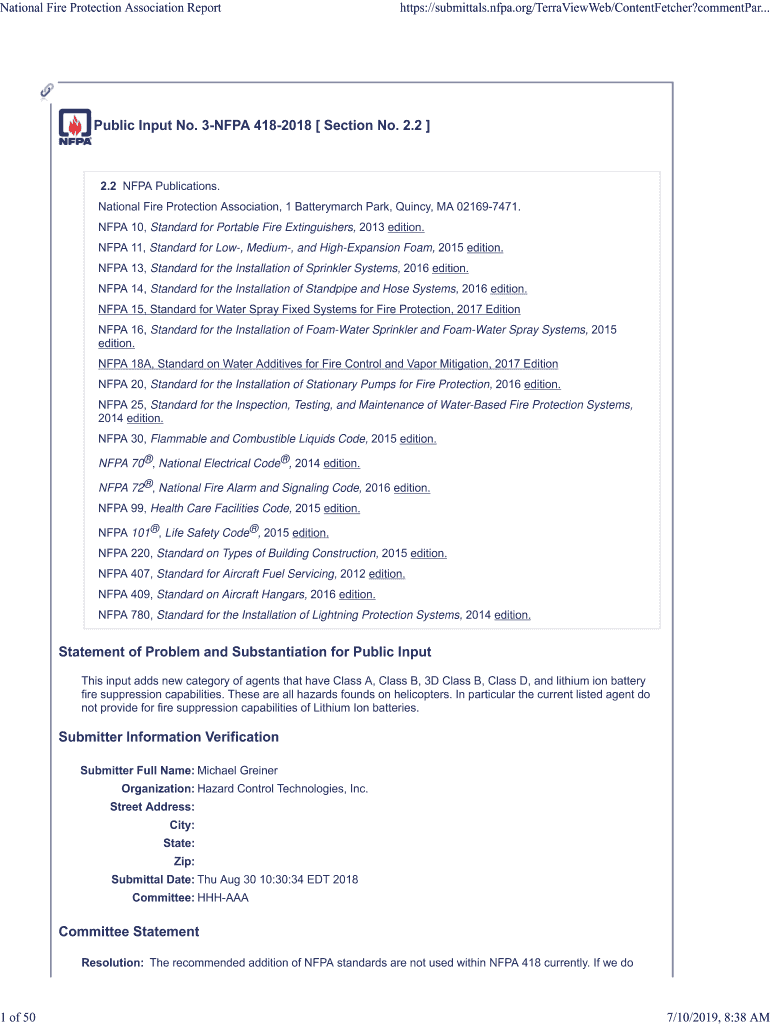 Fillable Online PDF National Fire Protection Association Report - NFPA ...