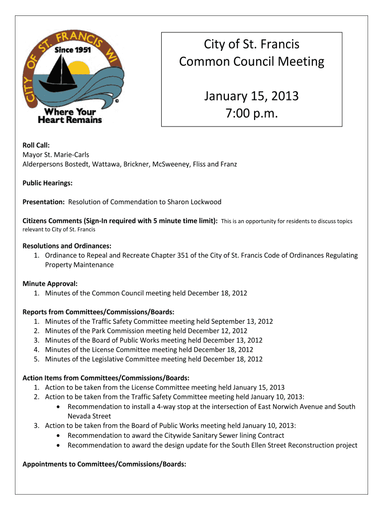 Fillable Online Presentation: Resolution of Commendation to Sharon ...