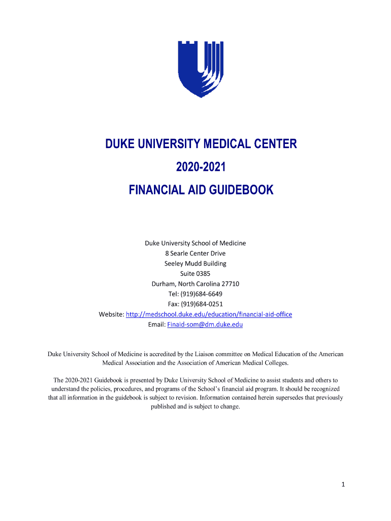 Fillable Online medschool duke duke university medical center 2020-2021 ...