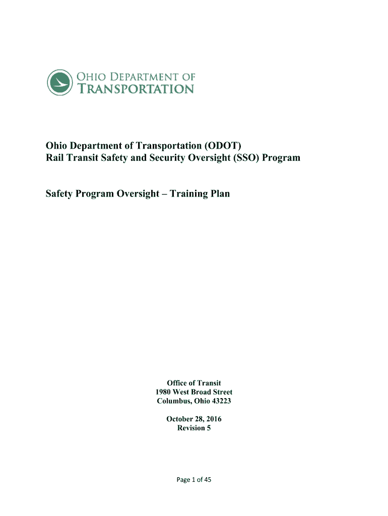 Fillable Online ODOT SSOPS Appendix C Training Plan Rev5 Fax Email Print - pdfFiller