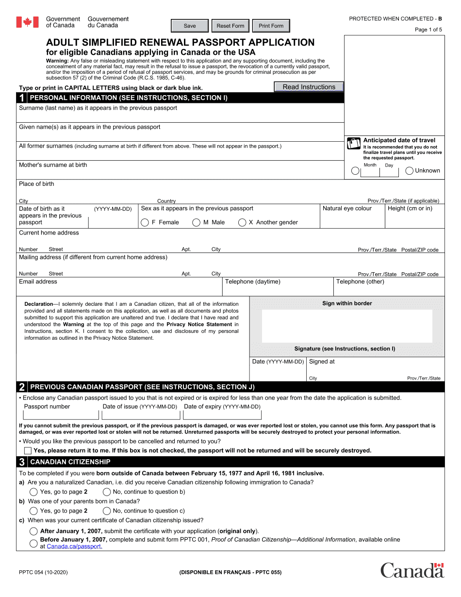 Fillable Passport Renewal Form Printable Forms Free Online