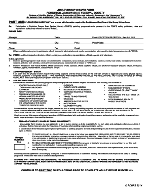 Fillable Online PDBF-AdultWaiverGroupDB-Festivals Fax Email Print ...
