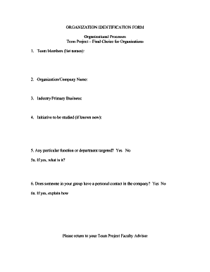 Fillable Online ocw mit ORGANIZATION IDENTIFICATION FORM.doc Fax Email ...