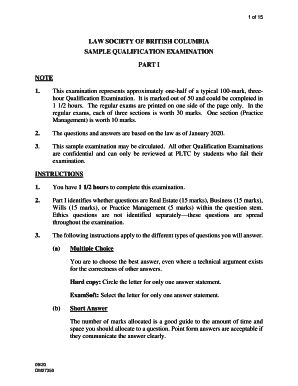Fillable Online Sample Qualification Examination Fax Email Print ...