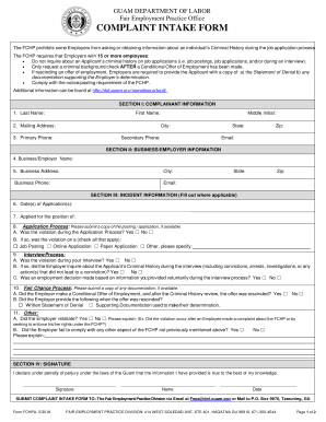 Fillable Online Ban the Box Complaint Form, as of 1-17-17 Fax Email ...