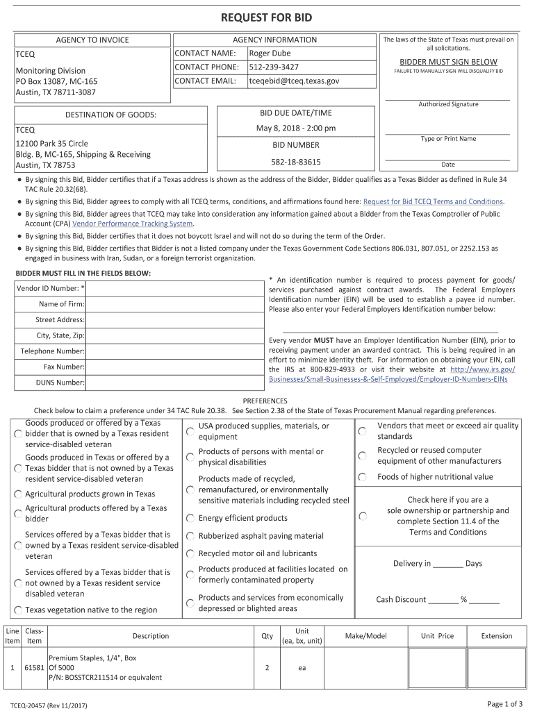 Fillable Online RFB Blank Form-3pgs.pdf. Request for Bid Blank Form Fax ...
