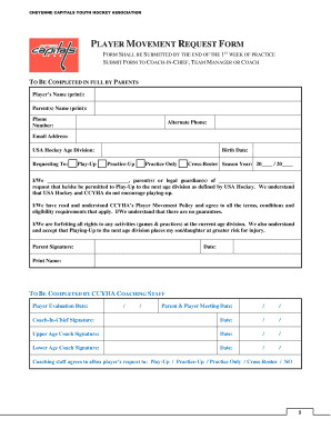 Fillable Online player movement request form - Ngin Fax Email Print ...