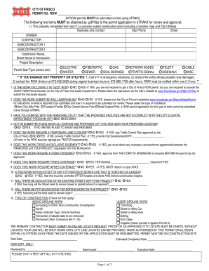 Fillable Online A completed ROW permit application form Fax Email Print ...