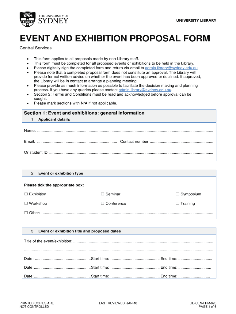 Fillable Online Event and exhibition proposal form - Non Library staff ...