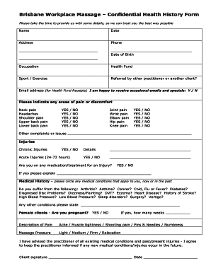 Fillable Online CLIENT CASE HISTORY FORM - North Brisbane Chiropractic ...