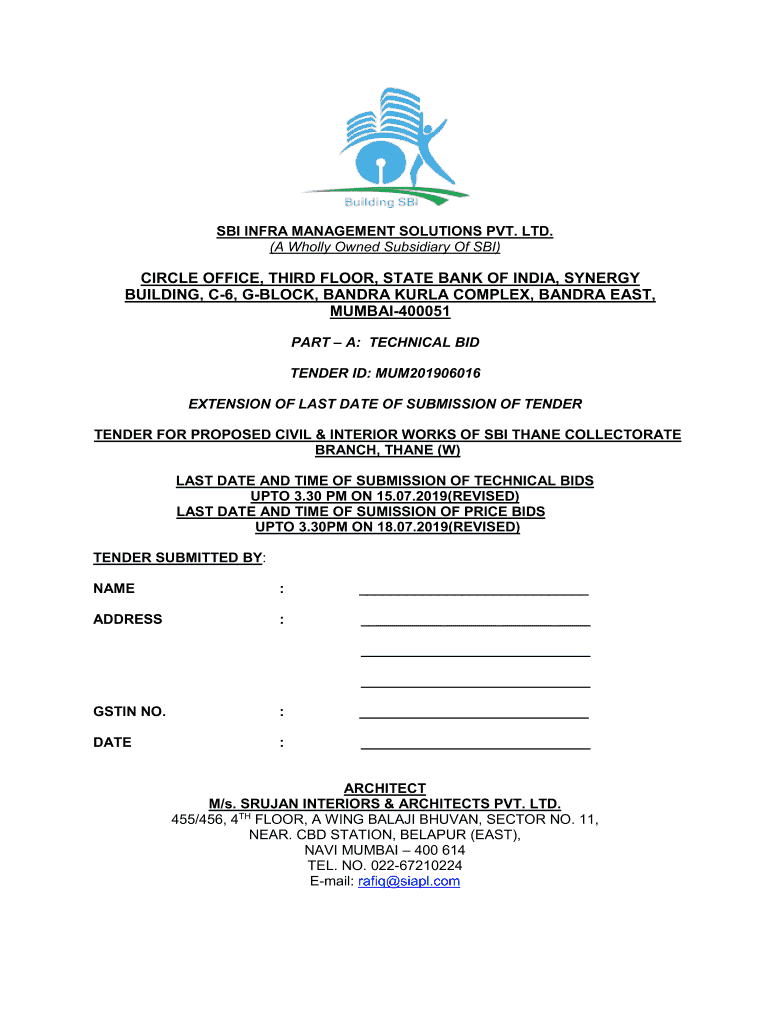 Fillable Online CIRCLE OFFICE, THIRD FLOOR, STATE BANK OF INDIA, SYNERGY Fax Email Print - pdfFiller