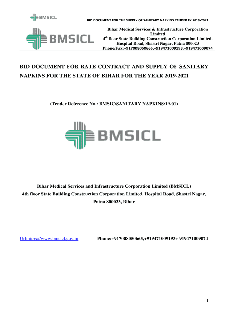 Fillable Online bmsicl gov Bihar Medical Services And Infrastructure ...