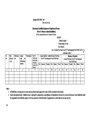 Fillable Online FORM GST PMT 01 Electronic Liability Register of ...