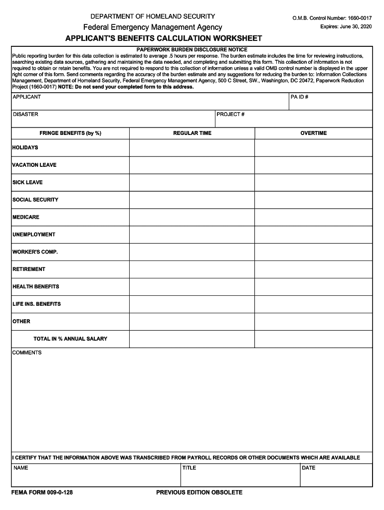 Fillable Online fema form 009 0 128 Fax Email Print - pdfFiller