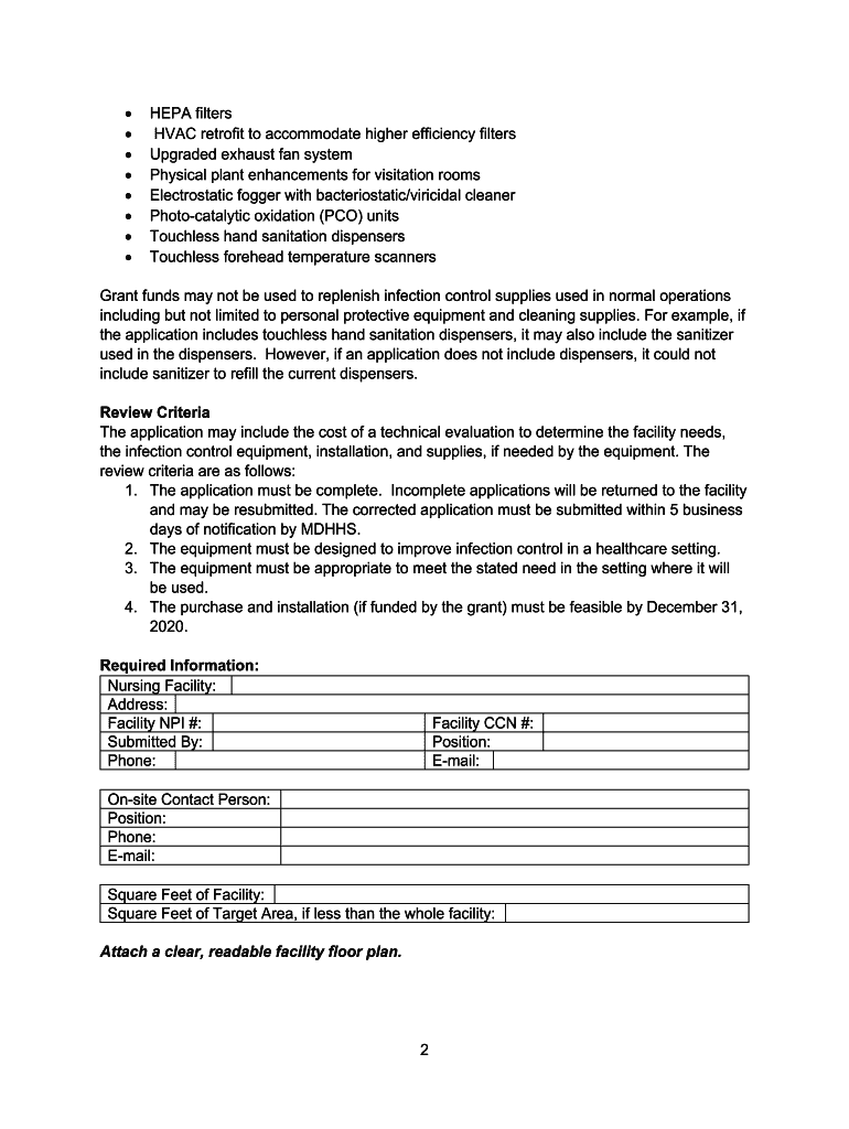 Fillable Online MDHHS Nursing Facility Infection Prevention and Control ...