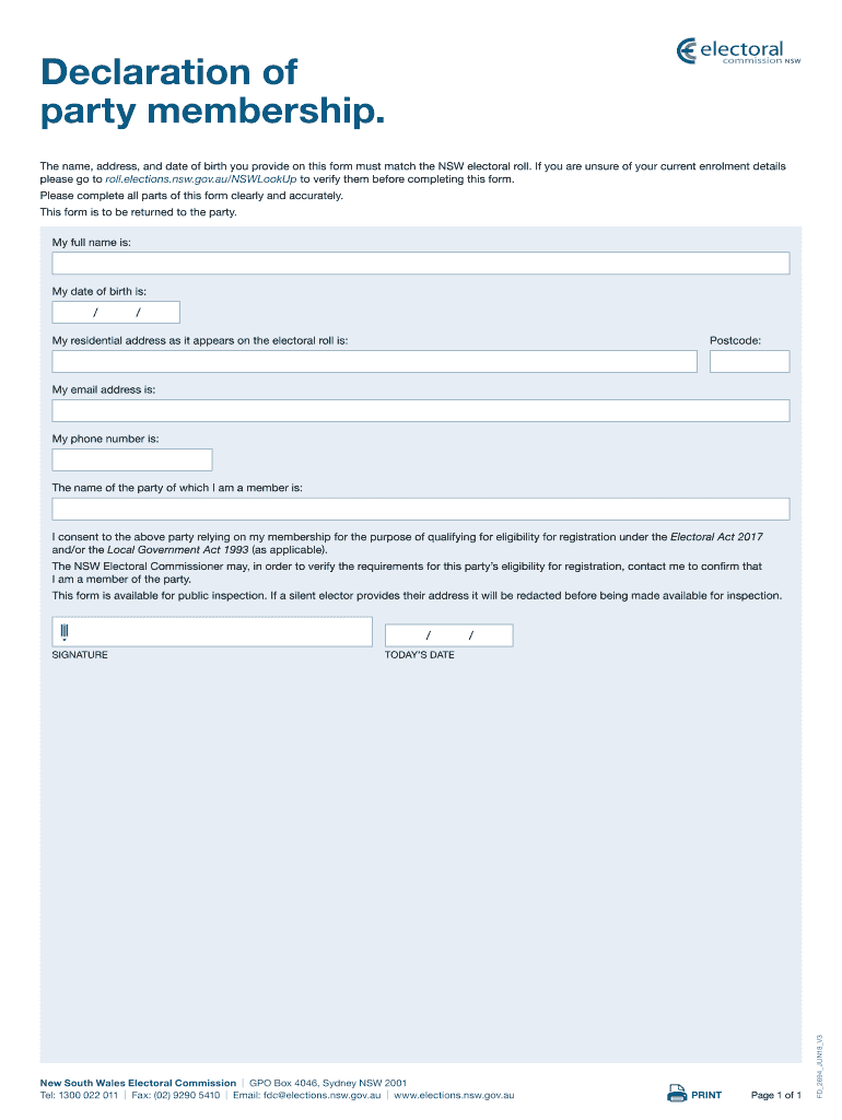 Fillable Online party membership Fax Email Print - pdfFiller