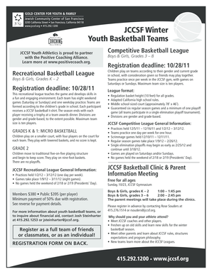 Fillable Online JCCSF Winter Youth Basketball Teams JCCSF Youth ...