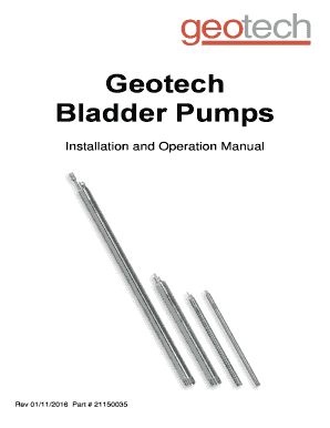 Fillable Online Geotech Bladder Pumps Installation and Operation Manual Geotech Bladder Pump ...
