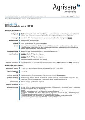 Fillable Online ClpC chloroplastic form of HSP100 product information ...