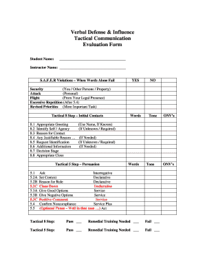 Fillable Online Verbal Defense & Influence Tactical Communication ...